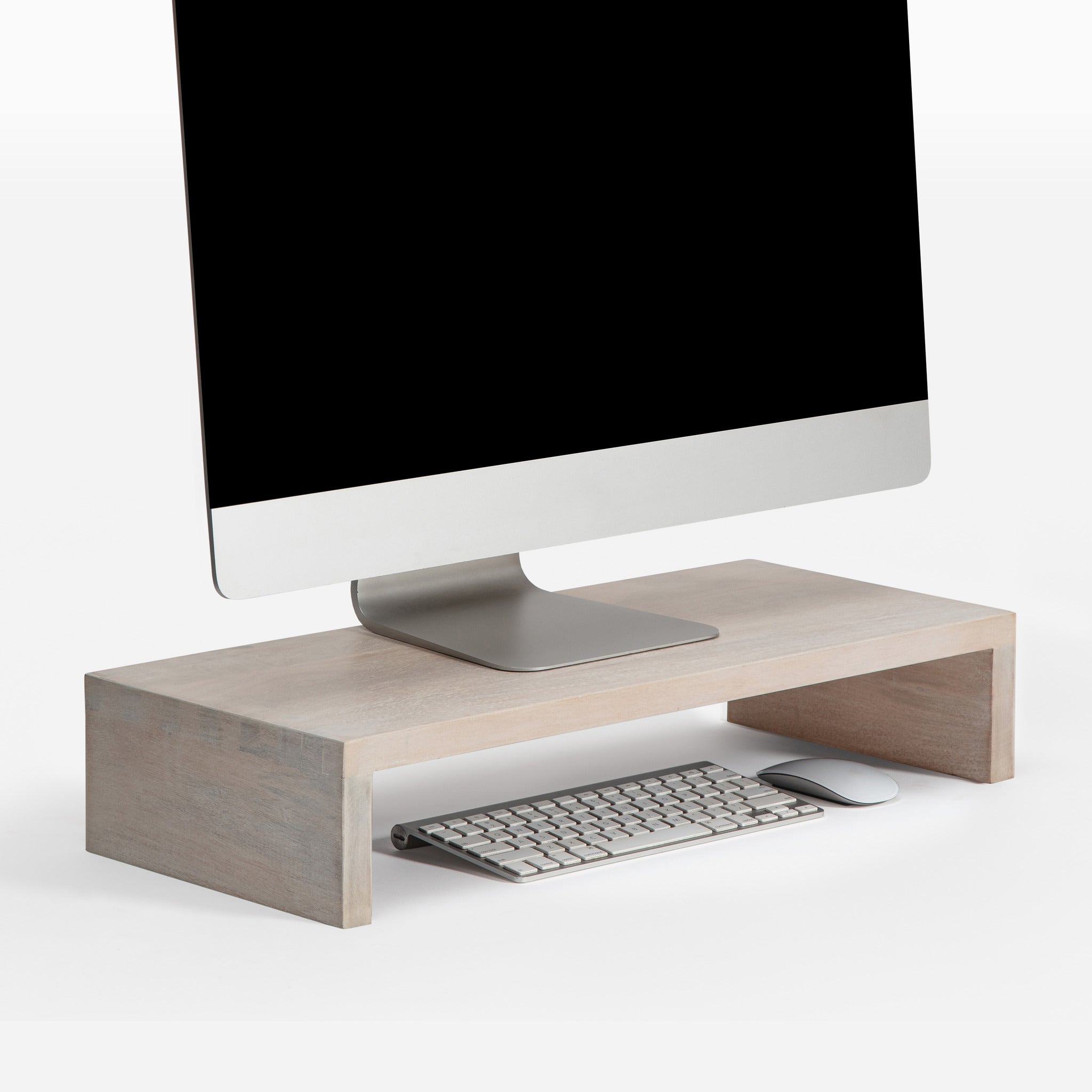 Guimard Whitewash Mango Monitor Stand With Straight Legs USB Ports ...