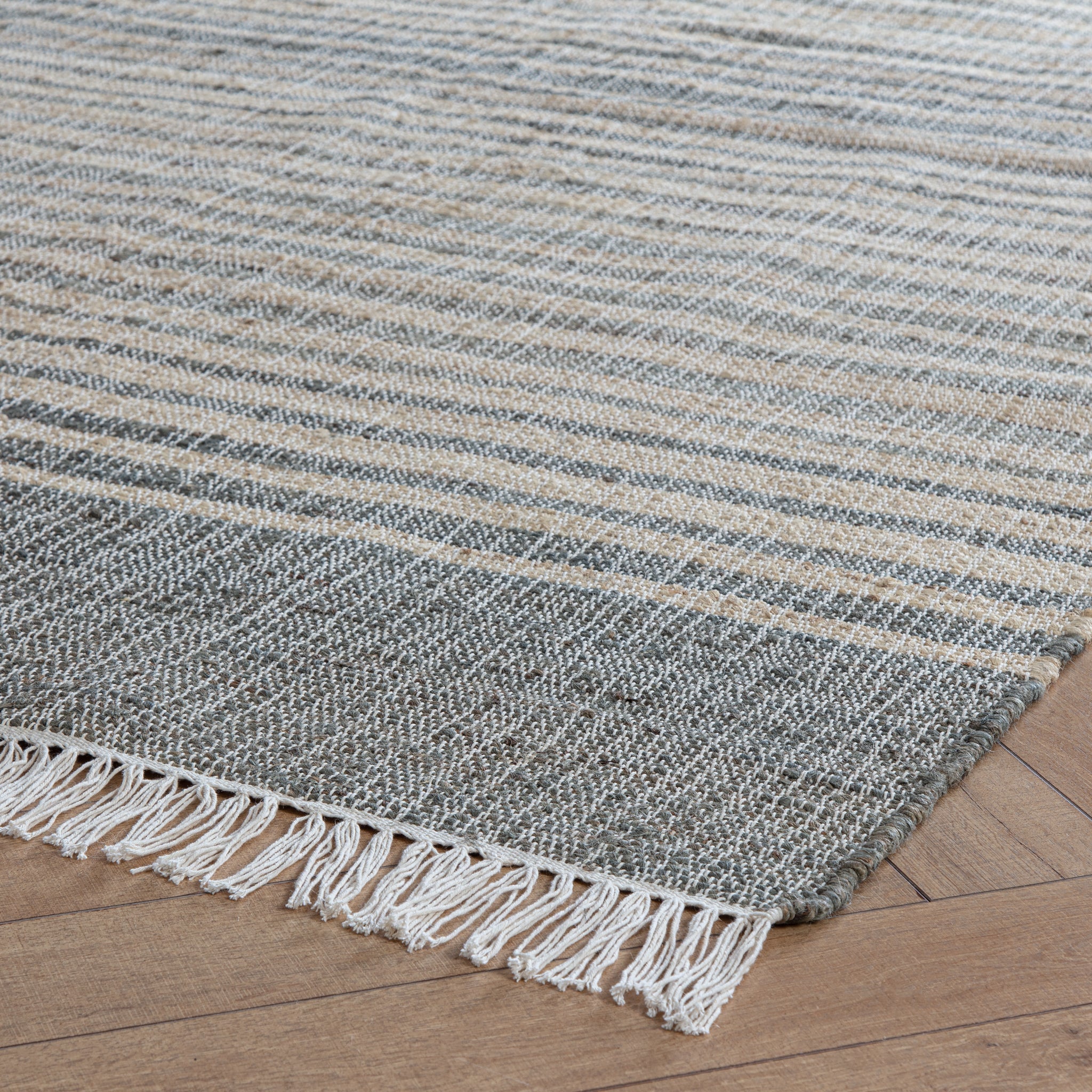 Coronado Gray & Tan Stripe Flatweave Area Rug – Anji Mountain