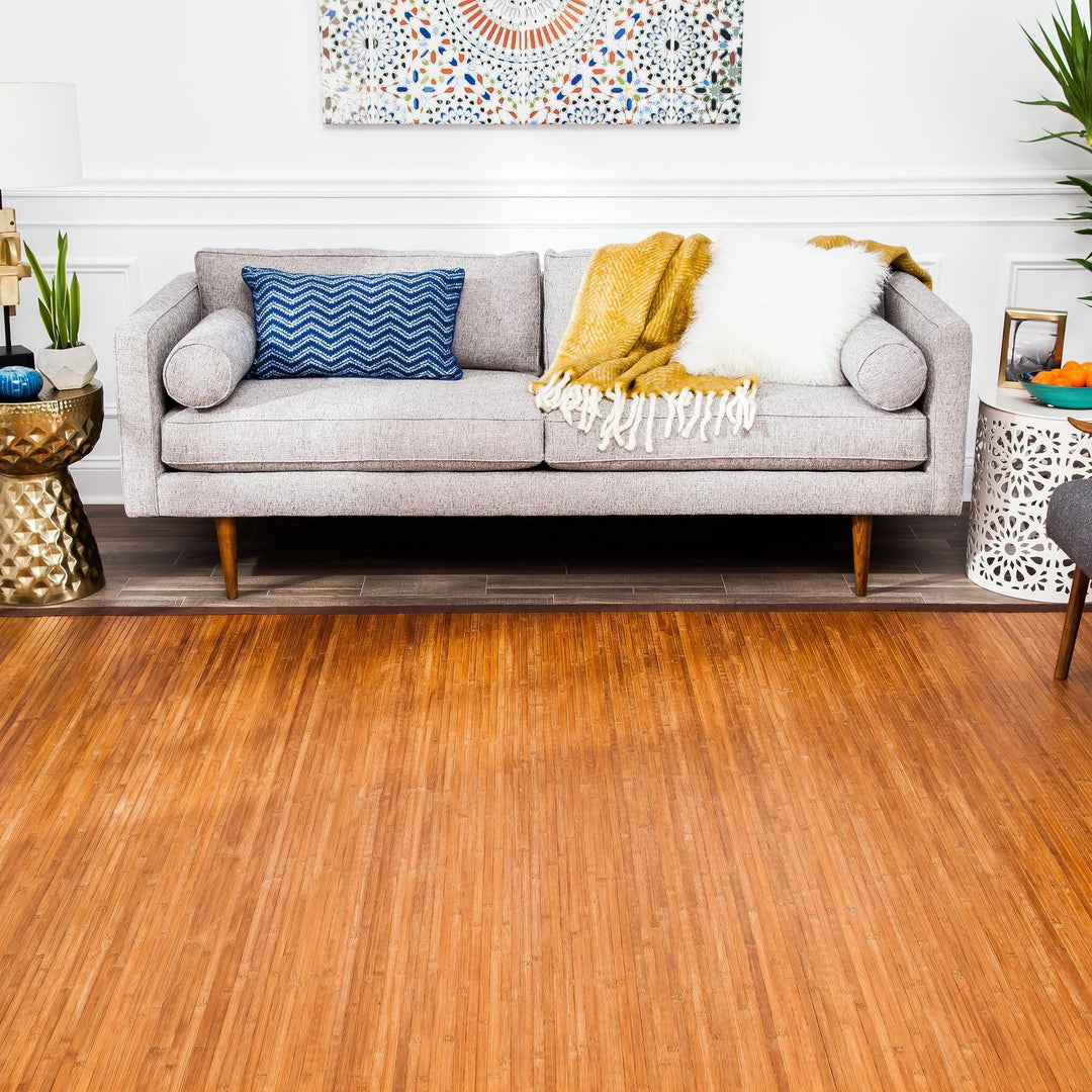 Contemporary Chocolate Brown Bamboo Area Rug – Anji Mountain