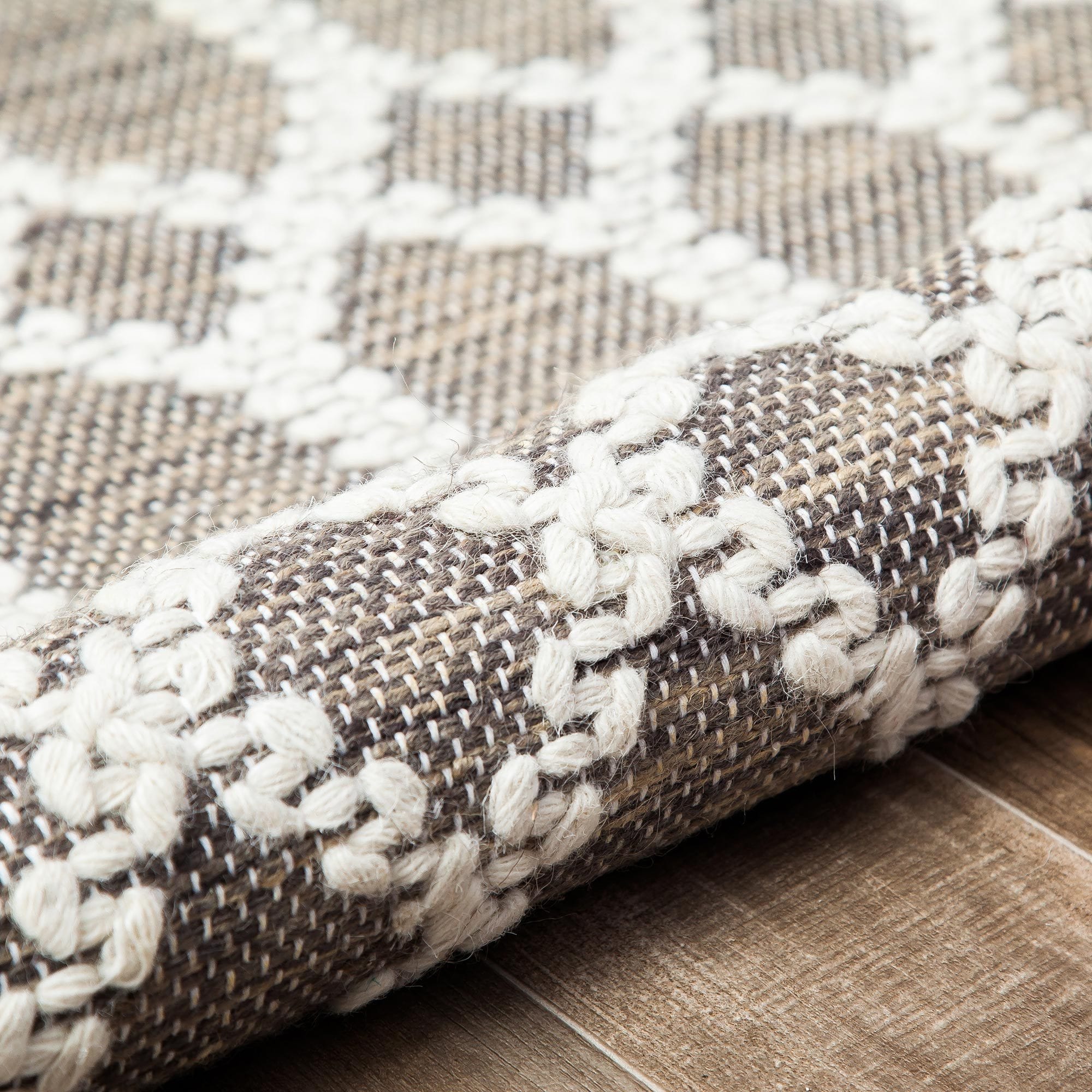 Raani Brown Ivory Jute Wool Cotton Area Rug – Anji Mountain