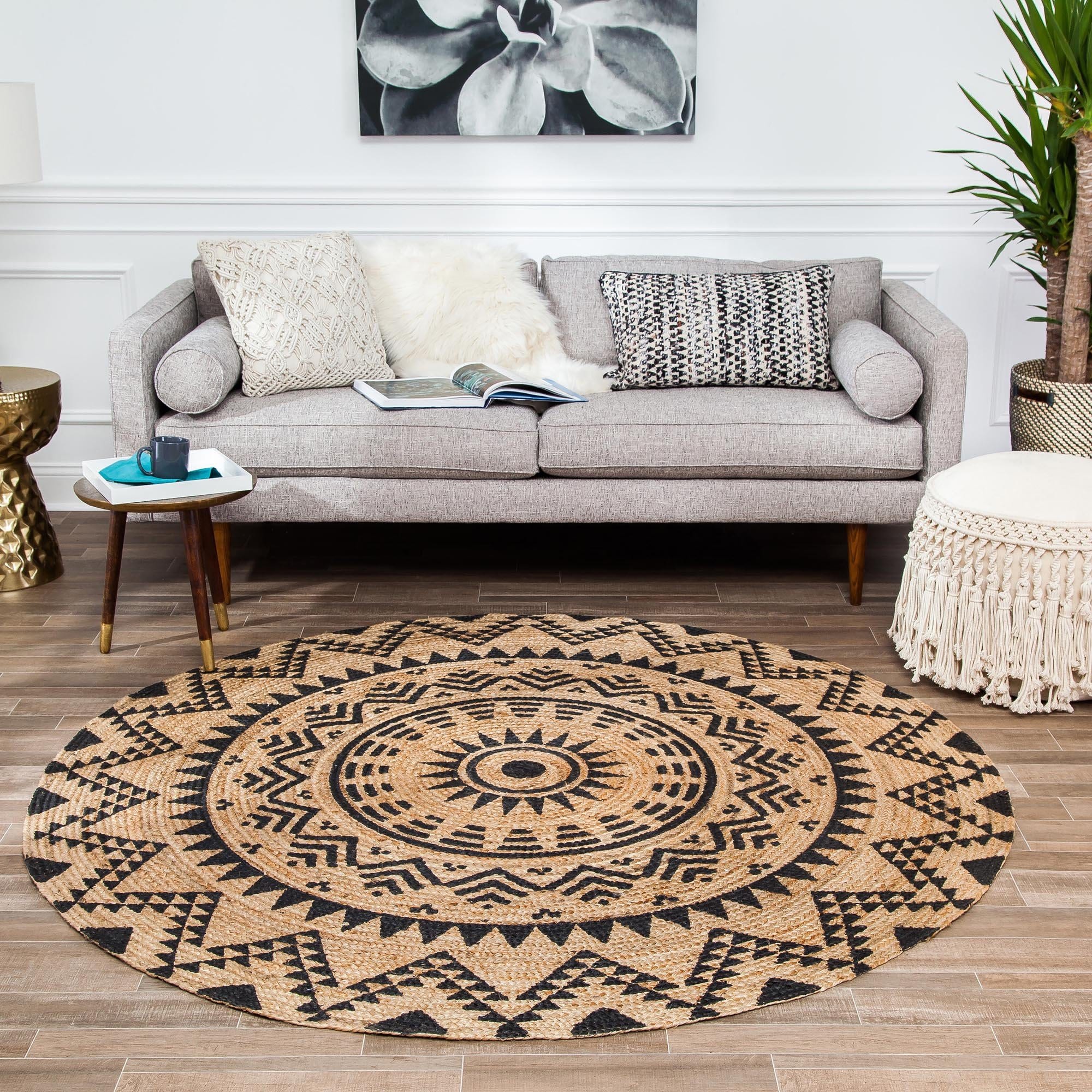 Cortez Tan Black Jute Area Rug – Anji Mountain