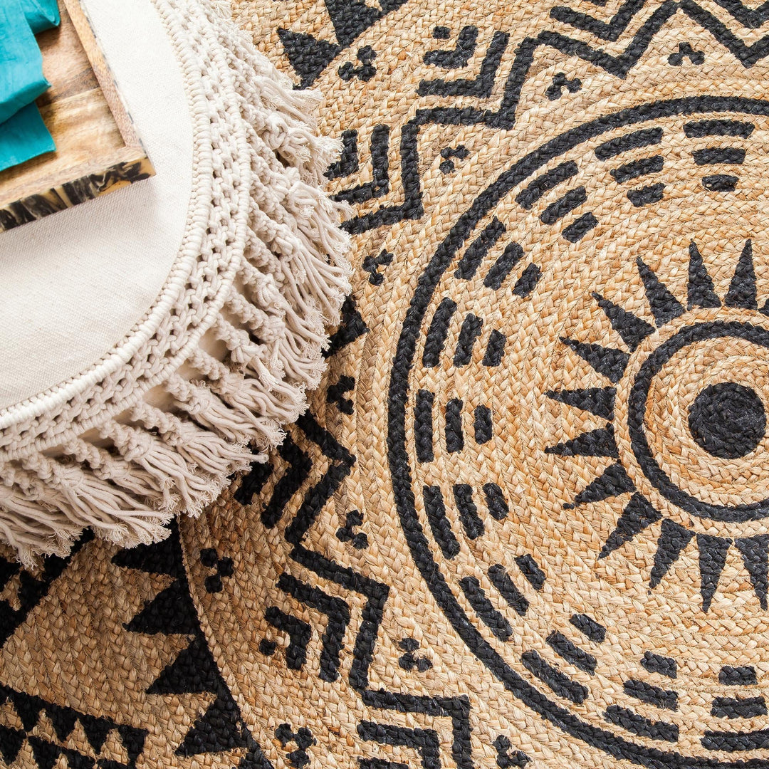 Cortez Tan Black Jute Area Rug – Anji Mountain