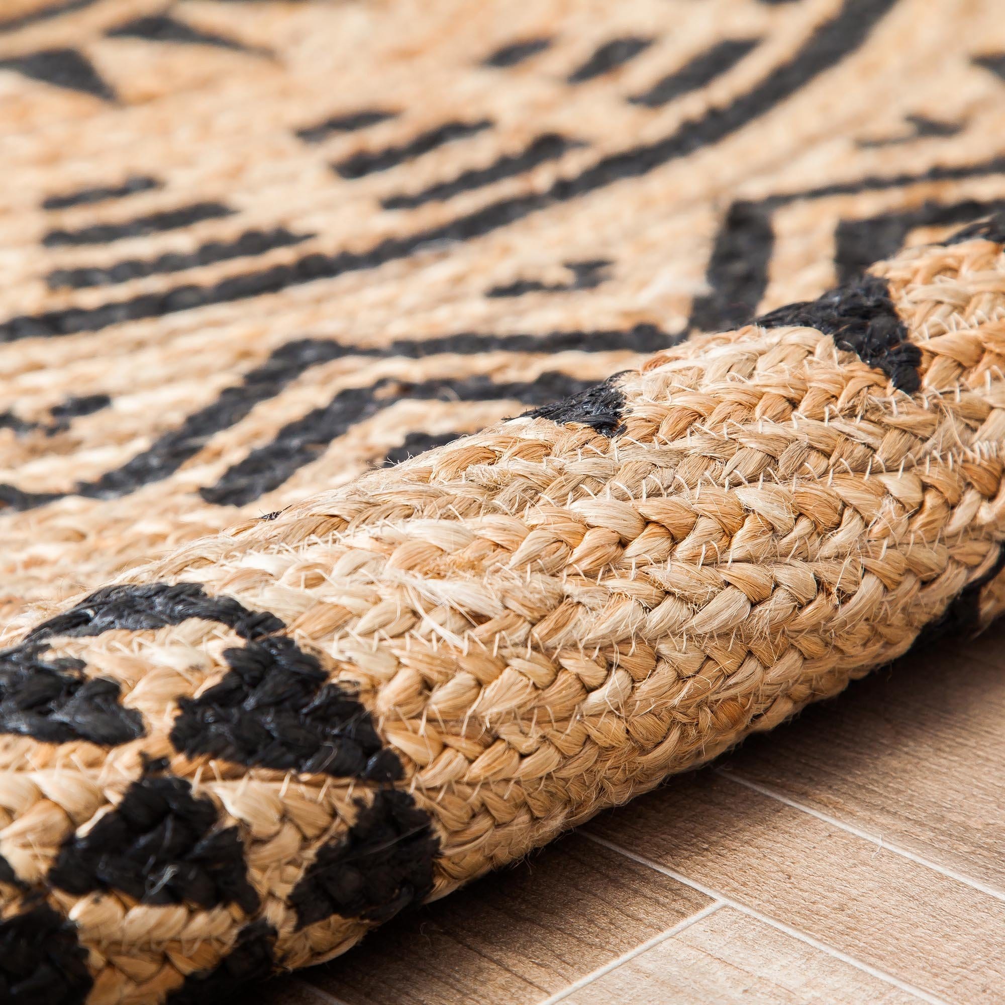 Cortez Tan Black Jute Area Rug – Anji Mountain