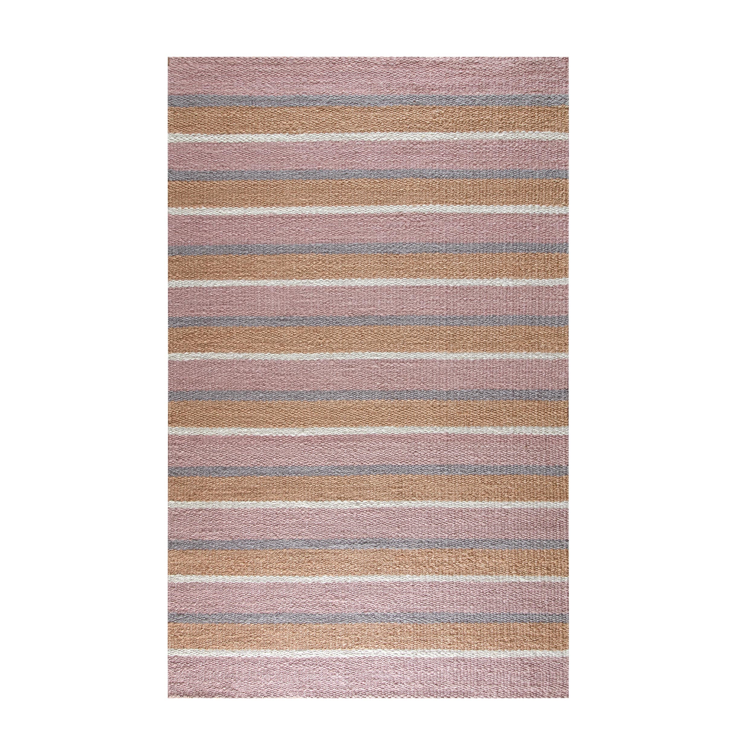 Neapolitan Stripes Pink Gray Area Rug – Anji Mountain
